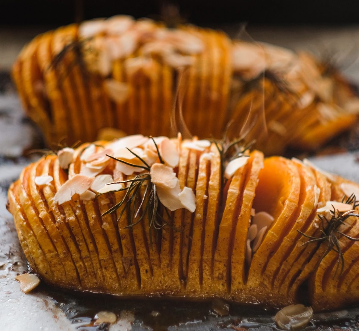 Hasselback Butternut Pumpkin -Lets Go Vegan