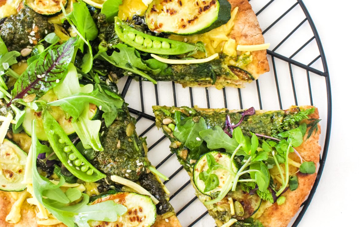 Recipes Green Pizza - Lets Go Vegan Australia
